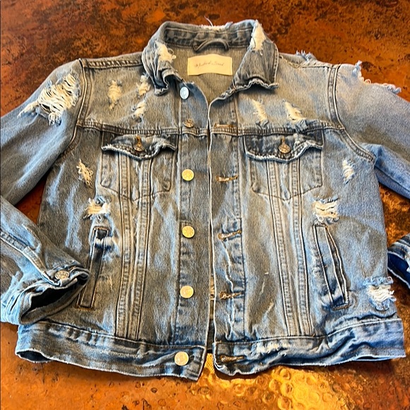 Mustard Seed | Jackets & Coats | Mustard Seed Wrecked Denim Jacket Torn ...